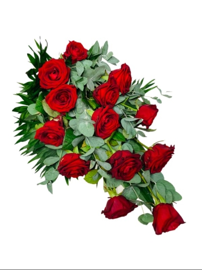 Elegante røde roser deluxe – Bårebuket blomster levering kirker Aalborg ...